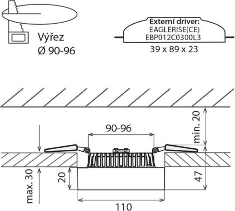 LED podhledové svítidlo McLED NIXO 12W 4000K neutrální bílá ML-412.059.33.0