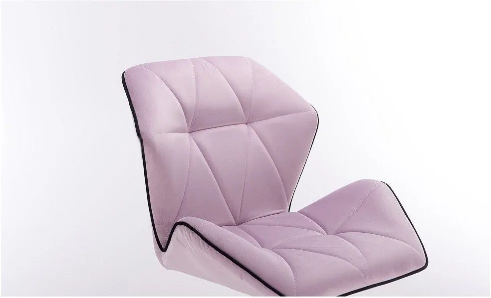 LuxuryForm DESIGN Barová židle MILANO MAX VELUR na černé kulaté podstavě - levandule