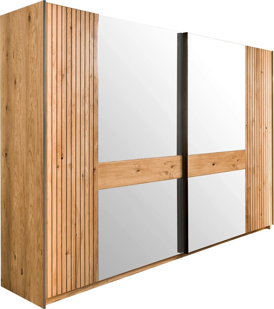 XXXLutz ŠATNÍ SKŘÍŇ SE ZRCADLEM, dub, barvy dubu, 296/214/61 cm Linea Natura - Šatní skříně - 000891002602