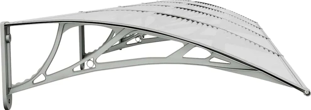 Vchodová stříška šedá a průhledná 400 x 75 cm polykarbonát 153598