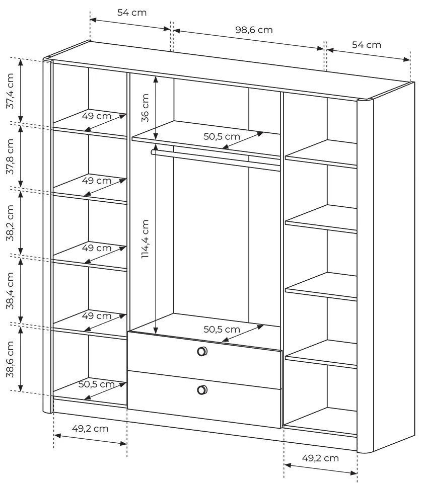 VIKI a | ložnice VIKI B | 4 díly | dub barista