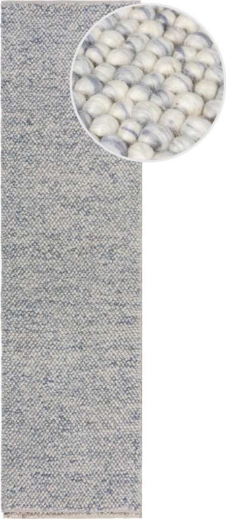 Flair Rugs, Ručně tkaný běhoun Minerals Blue, 60x230, modrá, chodba / předsíň