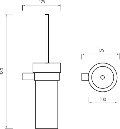 Nimco Toaletní WC kartáč BORMO černá - BRC 11094W-90