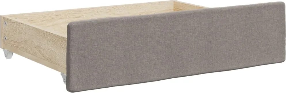 Válenda s přistýlkou a zásuvkami taupe 80 x 200 cm textil 3197582