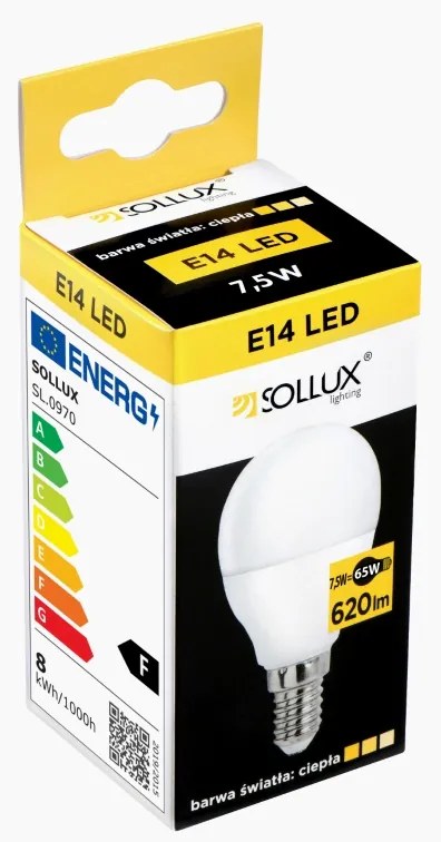 LED žárovka E14 3000k 7,5w 620lm