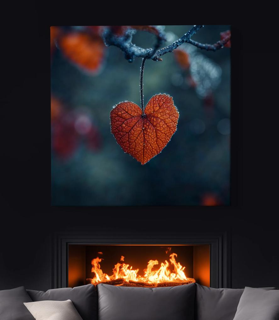 Obraz na plátně - Srdce, konec podzimu FeelHappy.cz Velikost obrazu: 80 x 80 cm