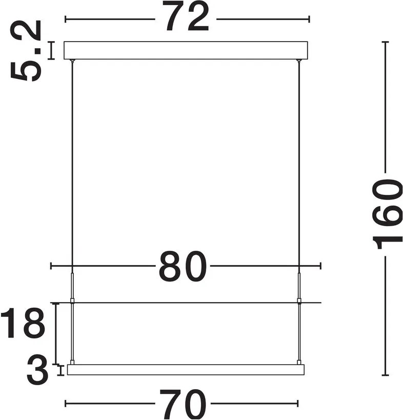 Bílé/matně černé hliníkové LED stmívatelné závěsné svítidlo ø 80 cm Diona – Nova Luce
