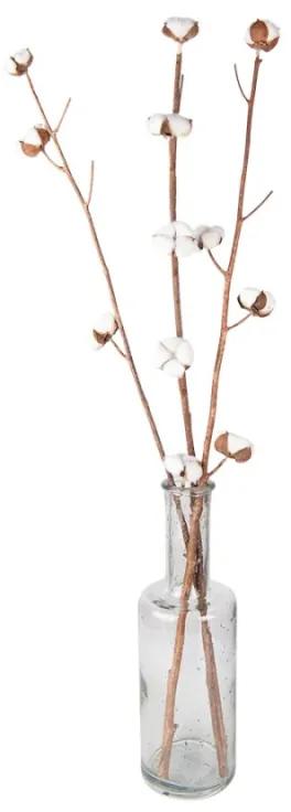 Bílo hnědá dekorační květina bavlník – 80 cm