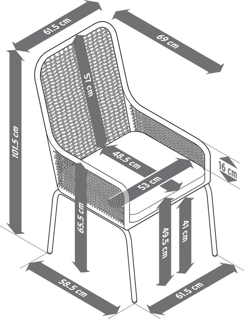 Tchibo - Vysoké křeslo s textilním výpletem - barva: černá