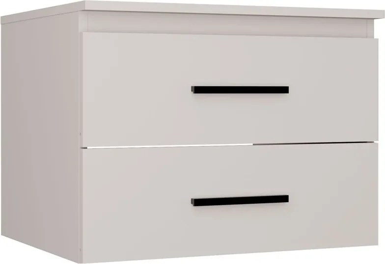 Závěsná skříňka pod umyvadlo s deskou NEL 2S 60 cm kašmírová
