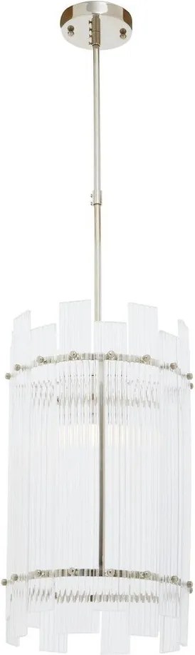 Kovové závěsné svítidlo ve stříbrné barvě se skleněným stínidlem ø 27 cm Ritz – Premier Housewares