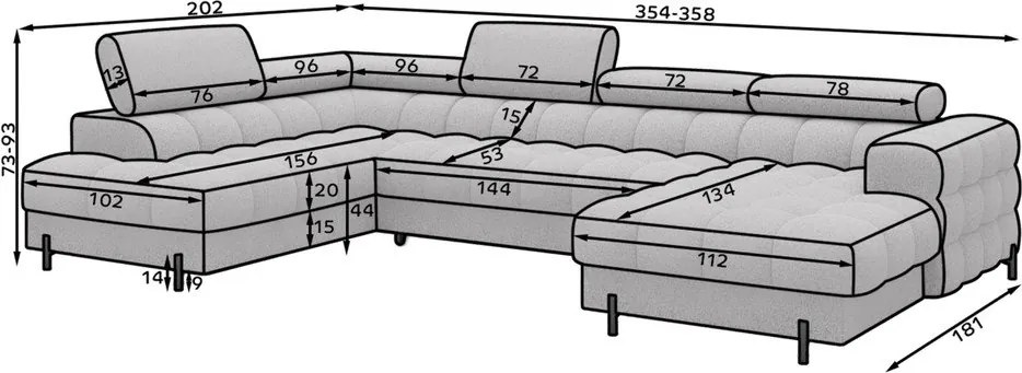 Béžová rozkládací rohová pohovka z textilie bouclé (levý roh/do "U") Feraria – ELTAP