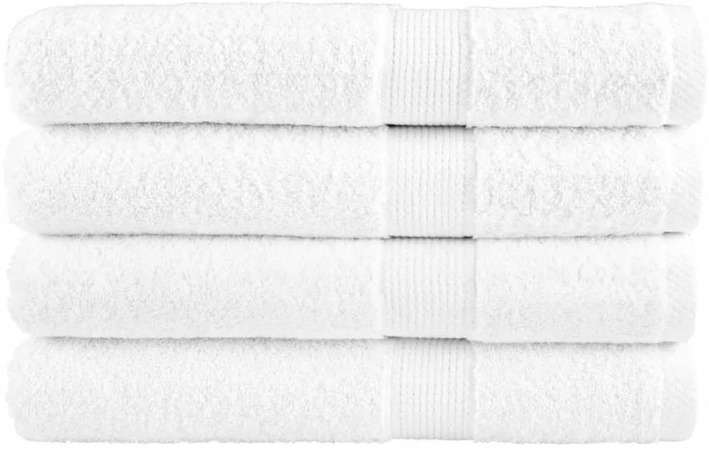 Prémiové saunové osušky SOLUND 4 ks bílé 80x200 cm 600 g/m² 137137