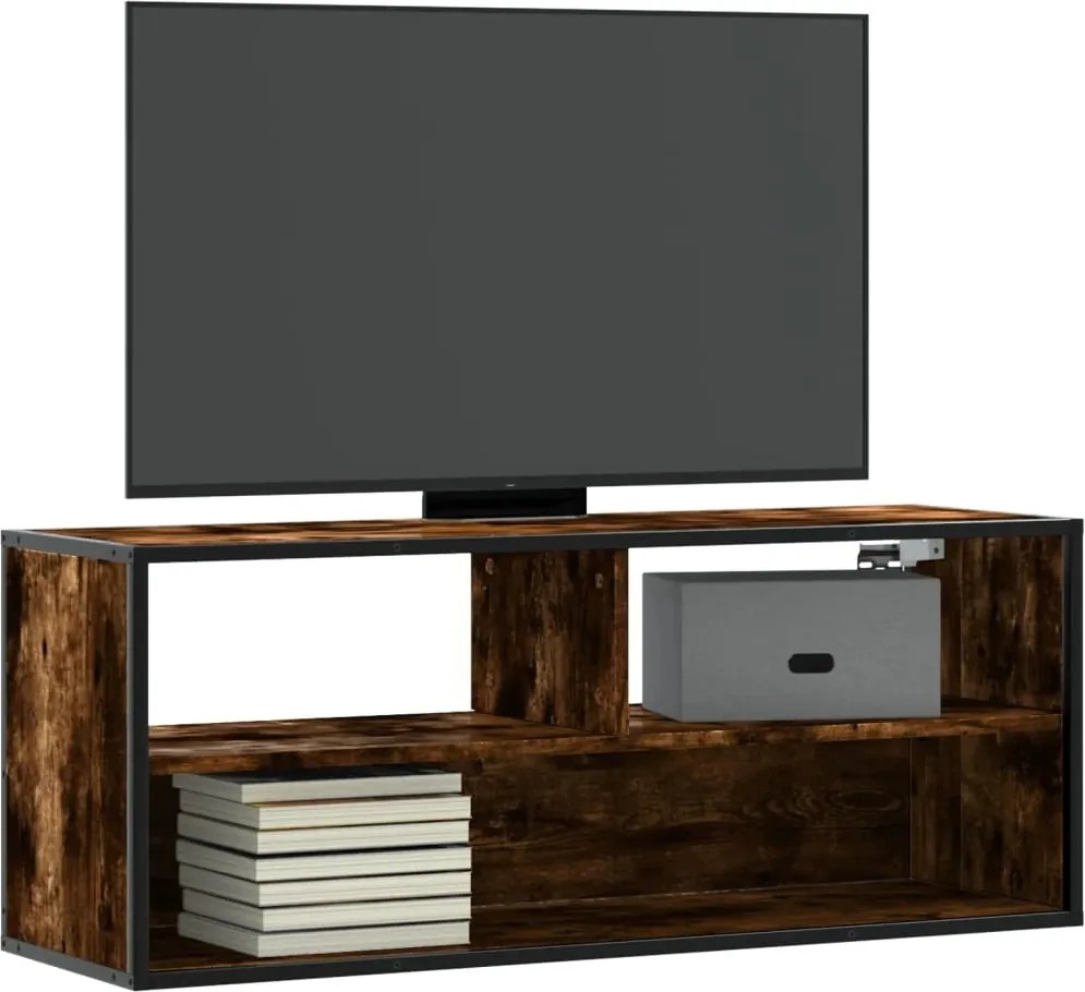 Fionshop 263676294 Tv skříňka kouřový dub 100x31x39,5 cm kompozitní dřevo