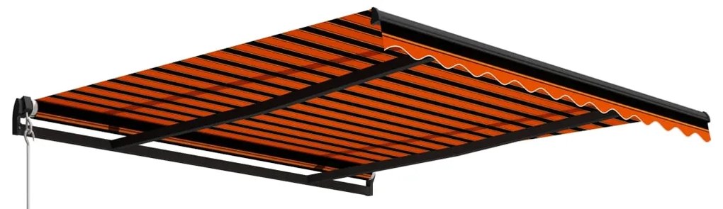 vidaXL Marketos Ručně zatahovací markýza 350 x 250 cm oranžovo-hnědá
