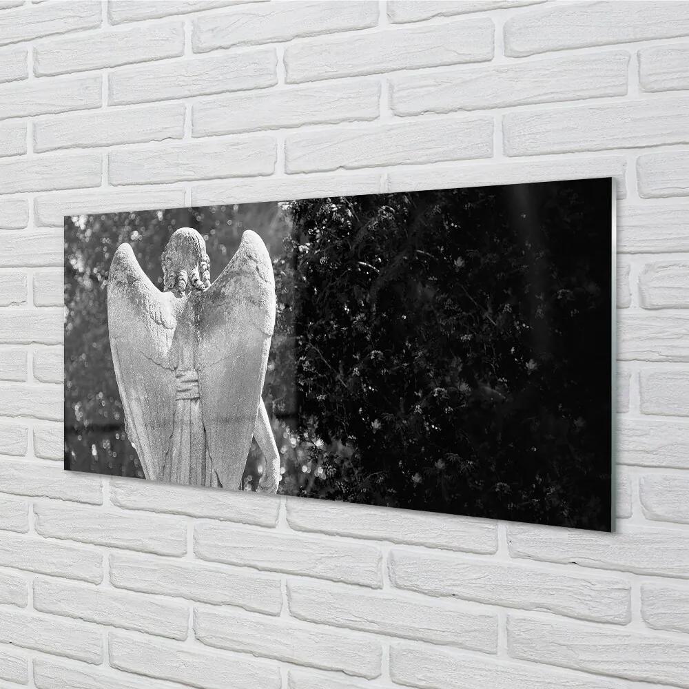 Obraz na skle Anděl křídla strom 125x50 cm