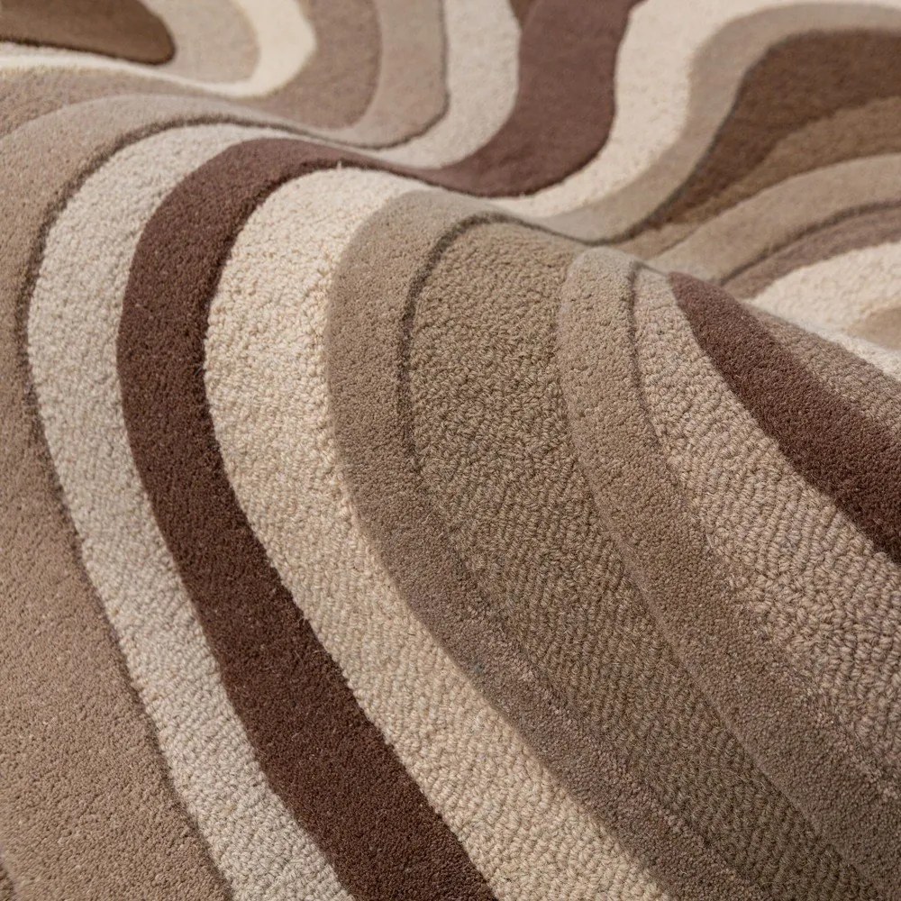 Hnědý/béžový ručně tkaný vlněný koberec 200x290 cm Envy Wool – Flair Rugs