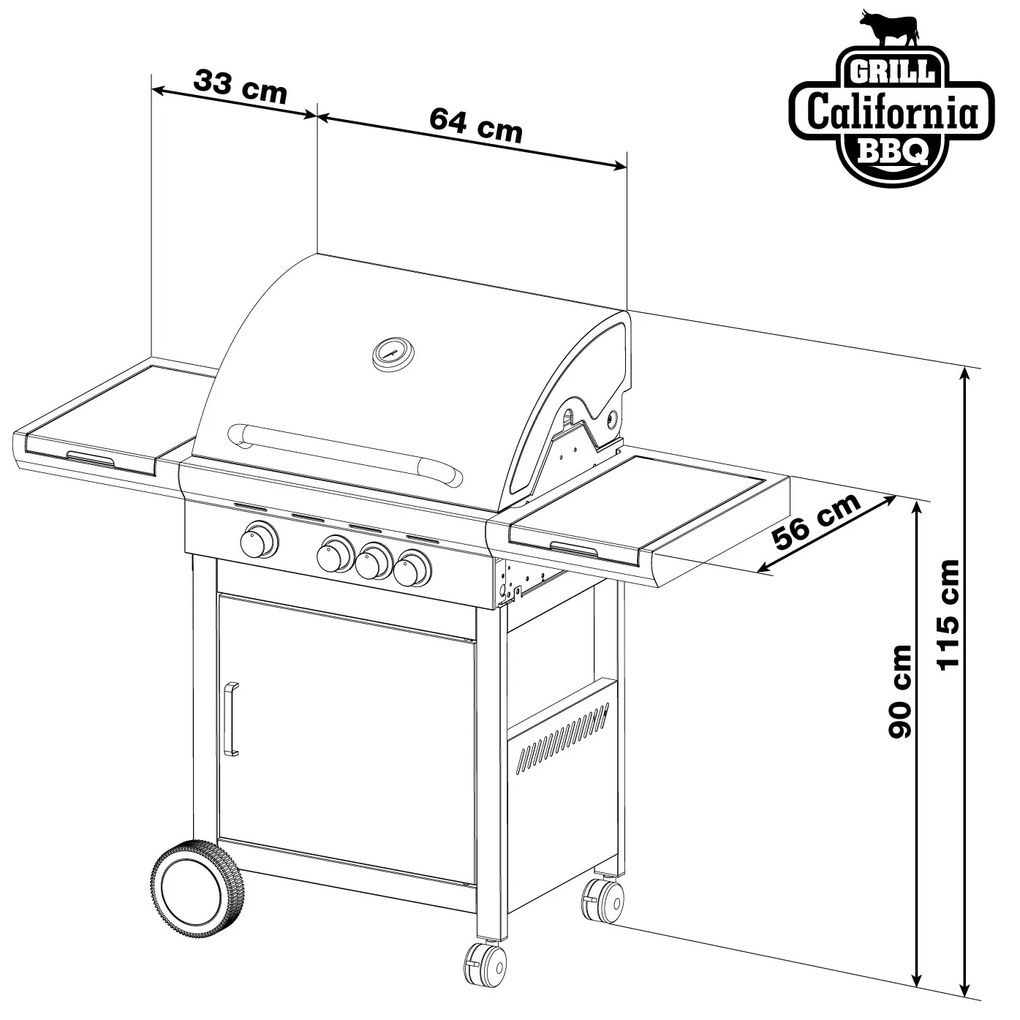 Plynový gril G21 California BBQ Premium line 4 hořáky + zdarma redukční ventil