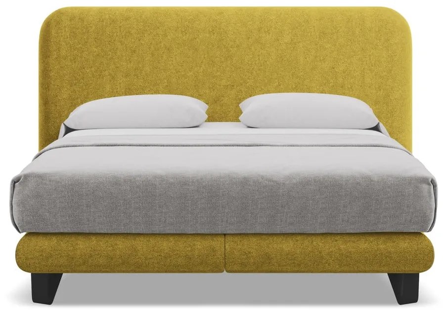 Boxspring postel v hořčicové barvě 180x200 cm Ilima – Makamii