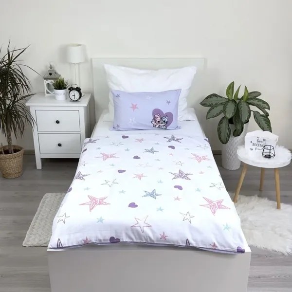Jerry Fabrics Povlečení do postýlky Lilo and Stitch Purple baby 100x135, 40x60 cm