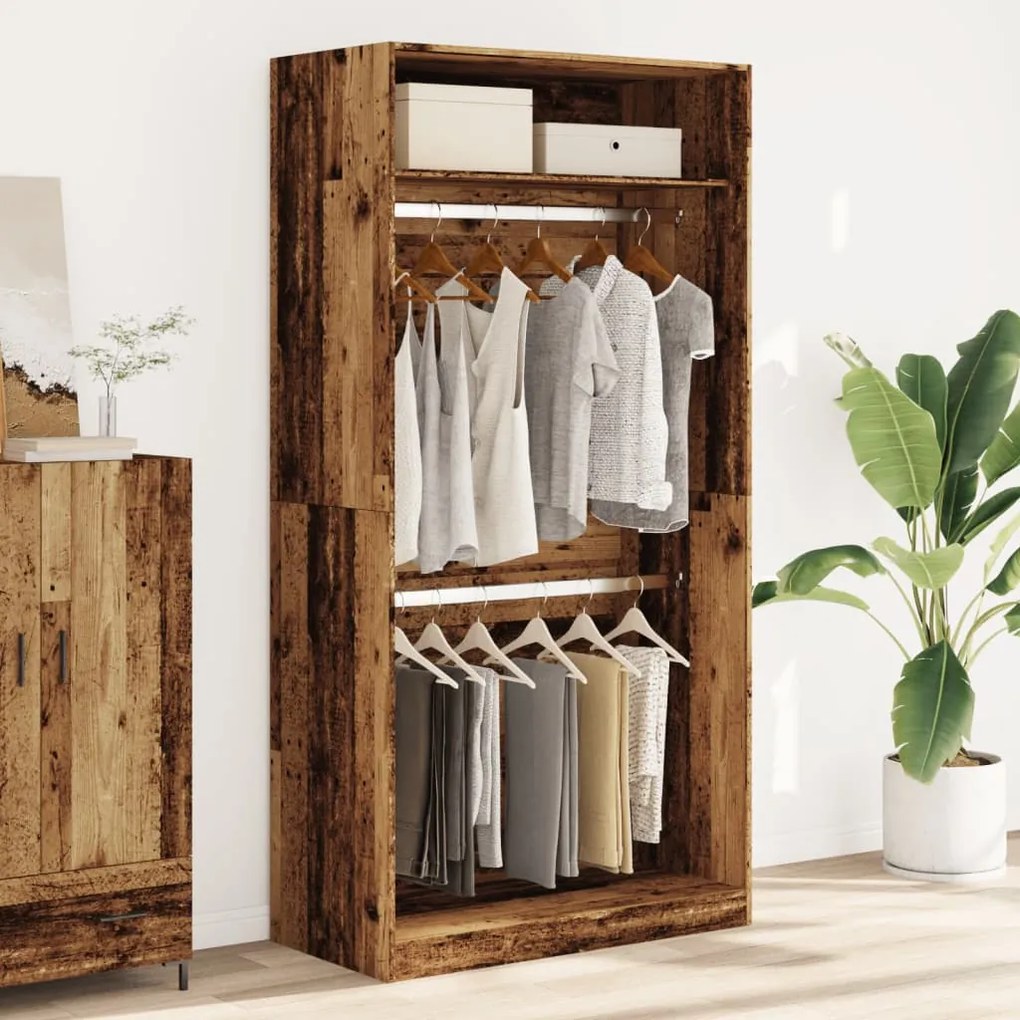 Šatní skříň old wood 100 x 50 x 200 cm kompozitní dřevo 3307808