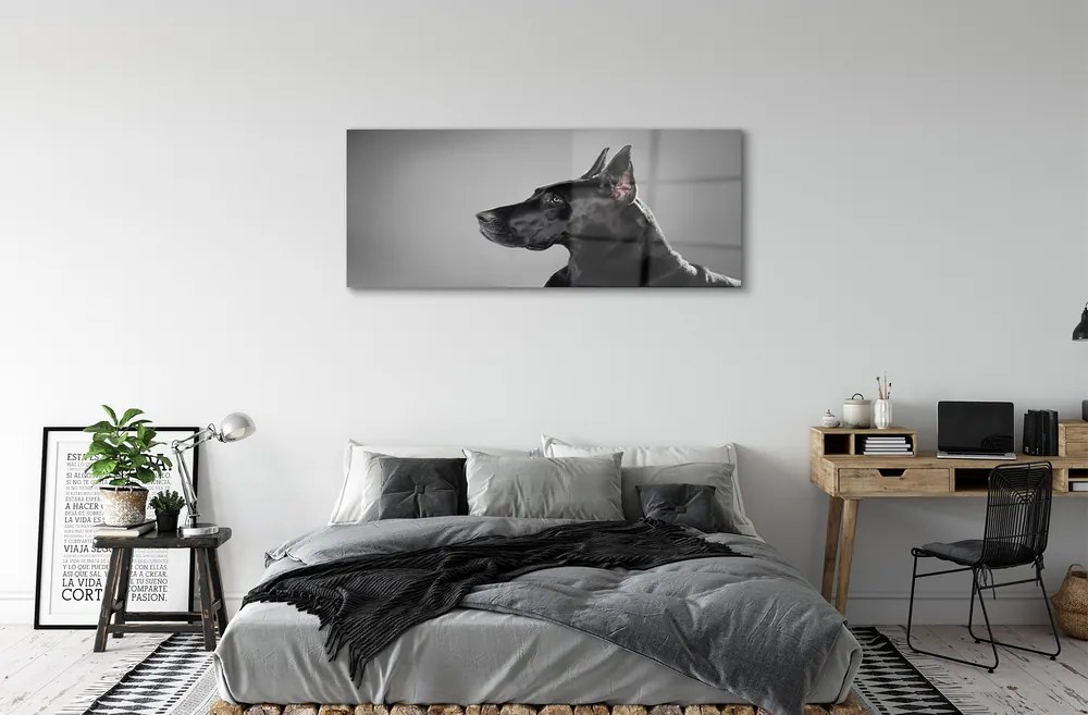 akrylový obraz Černý pes 120x60 cm