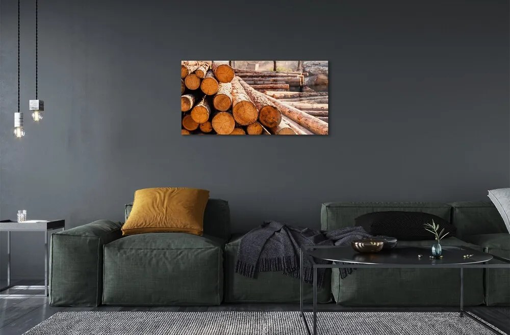 Obraz na skle Dřevěné kuličky 125x50 cm