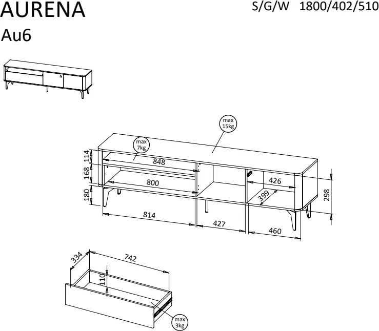 Dolmar TV stolek AURENA 6