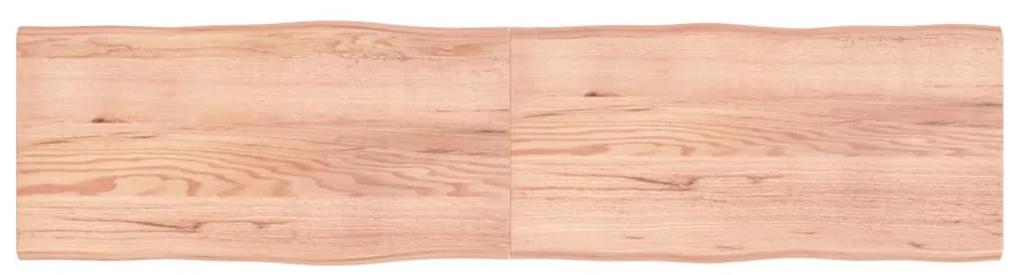 Stolní deska hnědá 200x50x(2-4)cm ošetřený dřevo živá hrana,  363982
