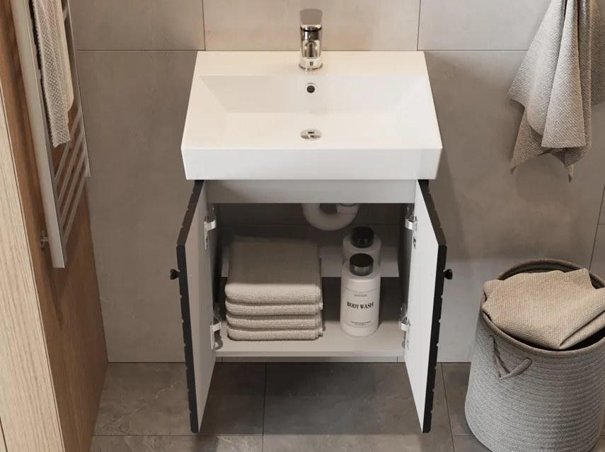 Kingsbath / Lavedo Tessera Black 60 koupelnová skříňka s umyvadlem