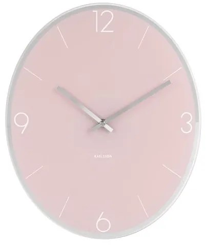 KARLSSON Nástěnné hodiny Elliptical růžové II. jakost