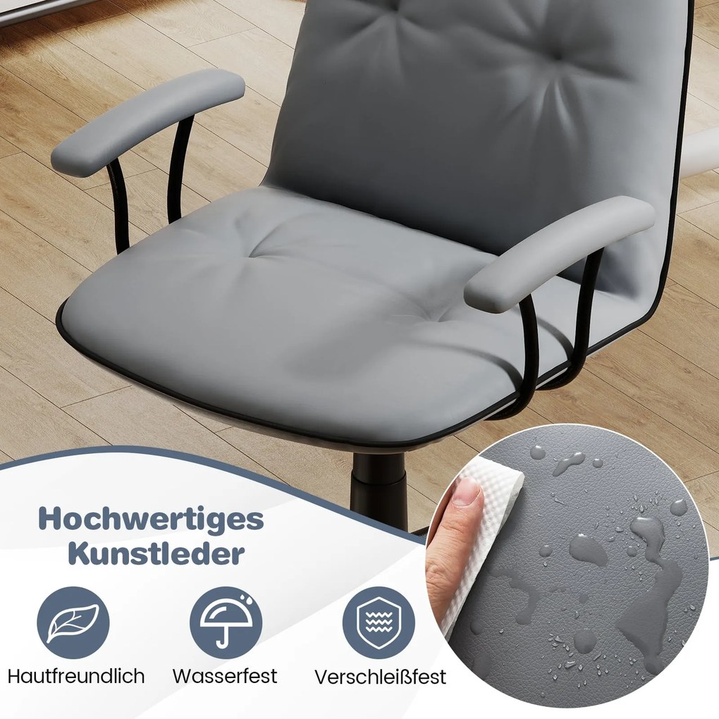 Costway Kancelářská židle ergonomická psací židle z umělé kůže s polstrovanými