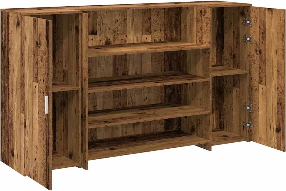 Recepční stůl starého dřeva 180x50x103,5 cm kompozitní dřevo 3324176