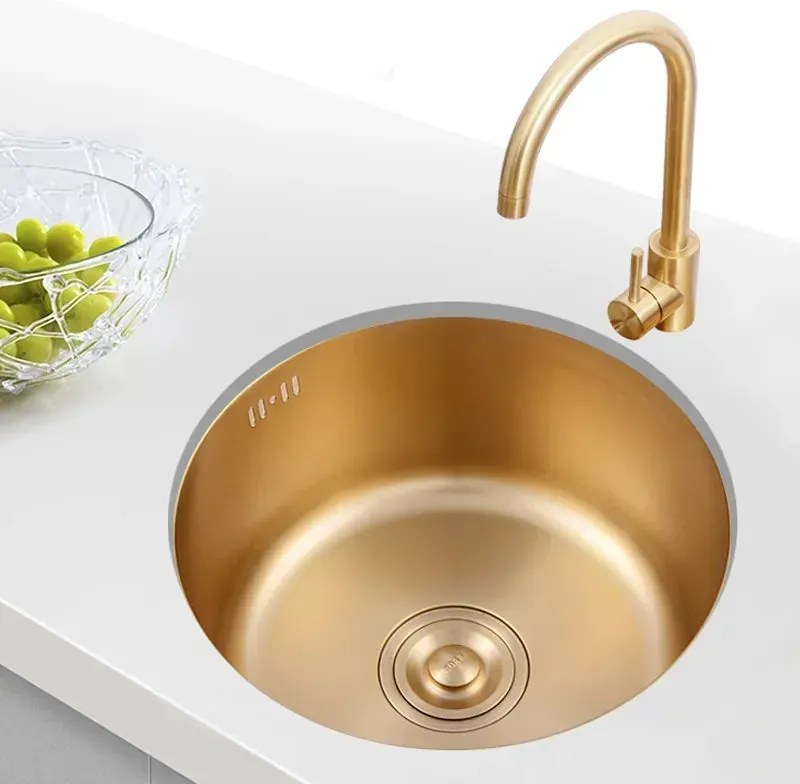 Velazo Dřez 1 komorový, nerez - VE-4242G, ø 42 cm, zlatý