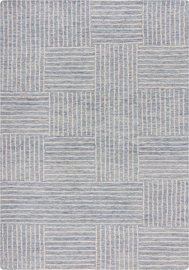 Kusový koberec Memphis Abstract Check Blue, 120x170, modrá, obývacia izba, Flair Rugs