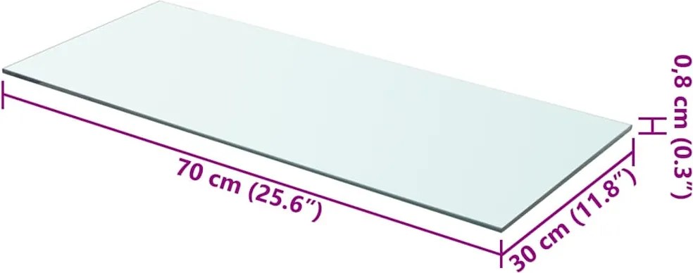 Policové desky 2 ks sklo čiré 70 x 30 cm 3051571