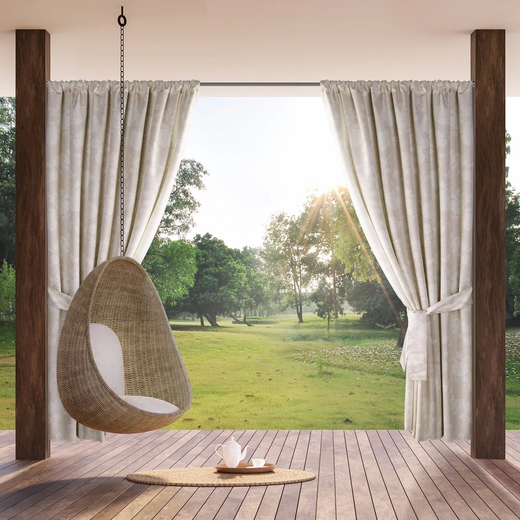 ZAHRADNÍ VODĚODOLNÝ ZÁVĚS NA PÁSCE GARDEN 155X200 CM VZOROVANÁ