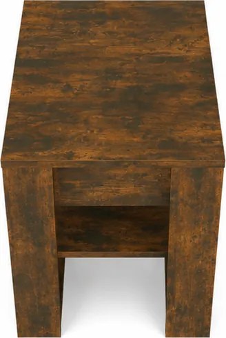 konfereční stolek, s odkládací policí, dřevo, 56x54x46 cm, kouřový dub, Dekorino KS20260007