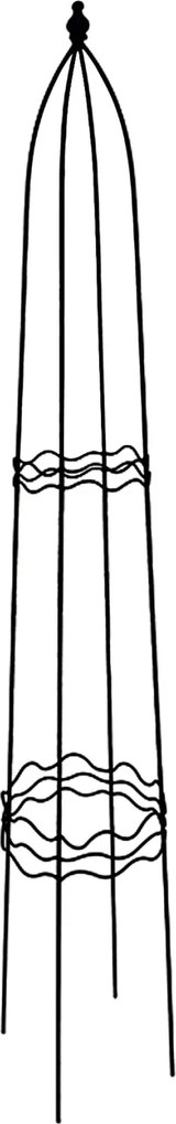 Obelisková opěra pro popínavé rostliny, černá, kulatá, 140 cm