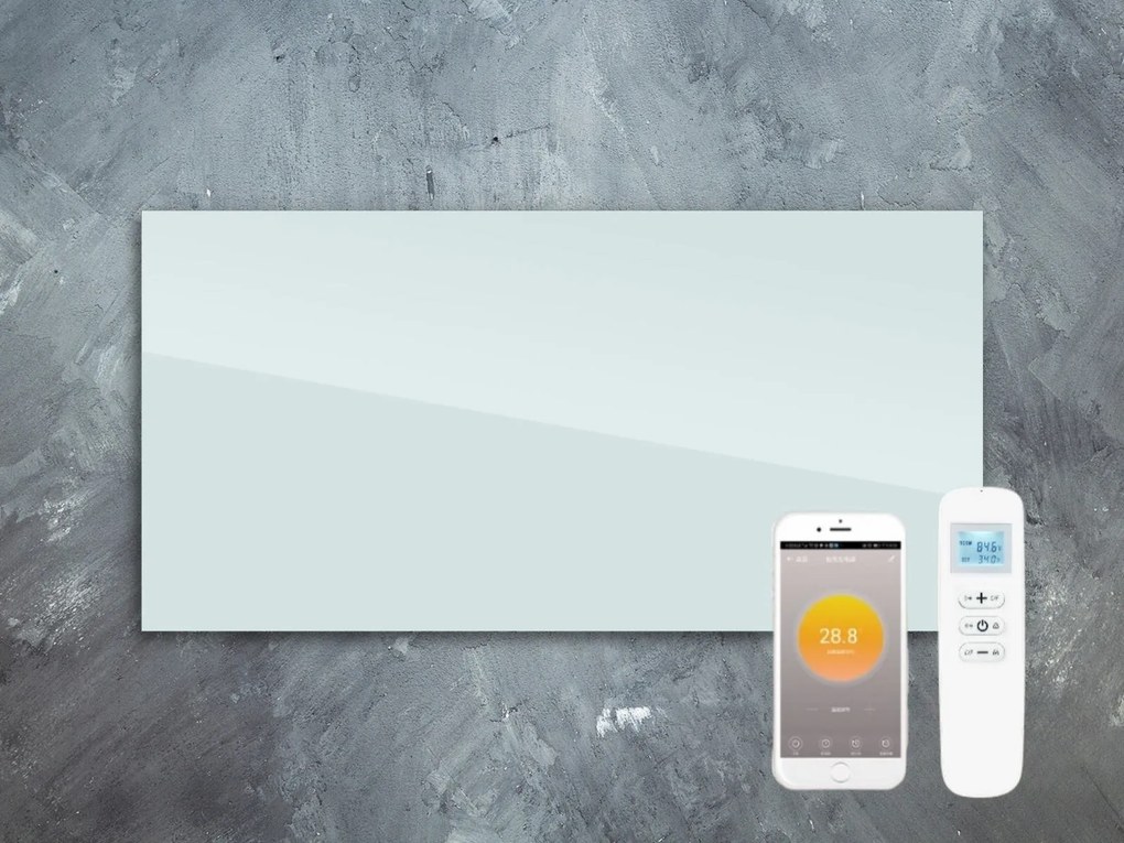 Skleněný Infrapanel GLASS 700W Mléčné sklo | Výhřevnost 12,5 m2 | 120x60 cm | WiFi termostat