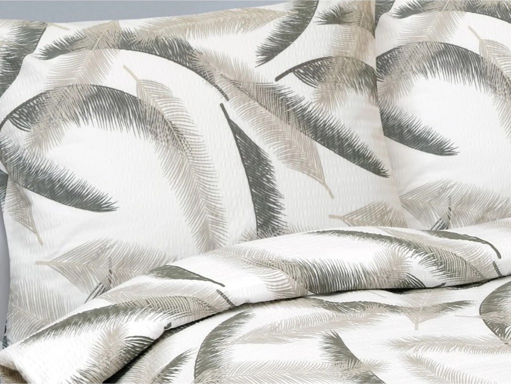 Povlečení krep na dvoudeku Šedá,Bílá 80/929 - 1ks 200x200, 2ks 70x90 cm