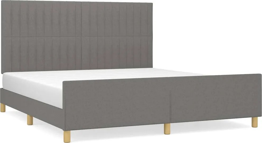 Rám postele bez matrace tmavě šedý 160 x 200 cm textil 3125228