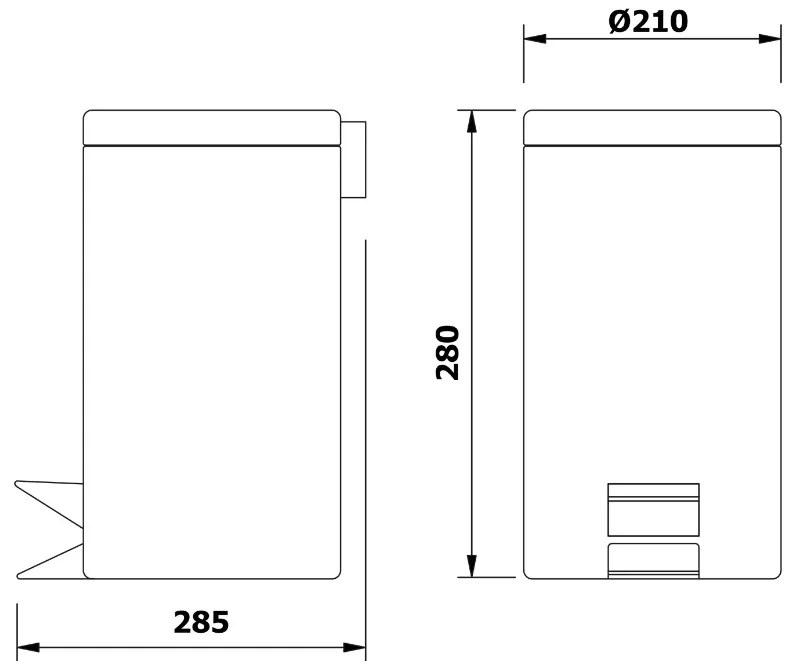 BISK Erga Niagara, odpadkový koš 5l s pedálem, chromová, ERG-00283