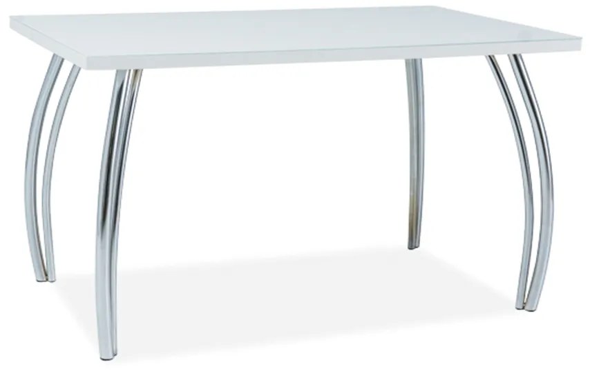 MAXIVA Jídelní stůl - SK-2, 120x68 cm, matná bílá/chrom