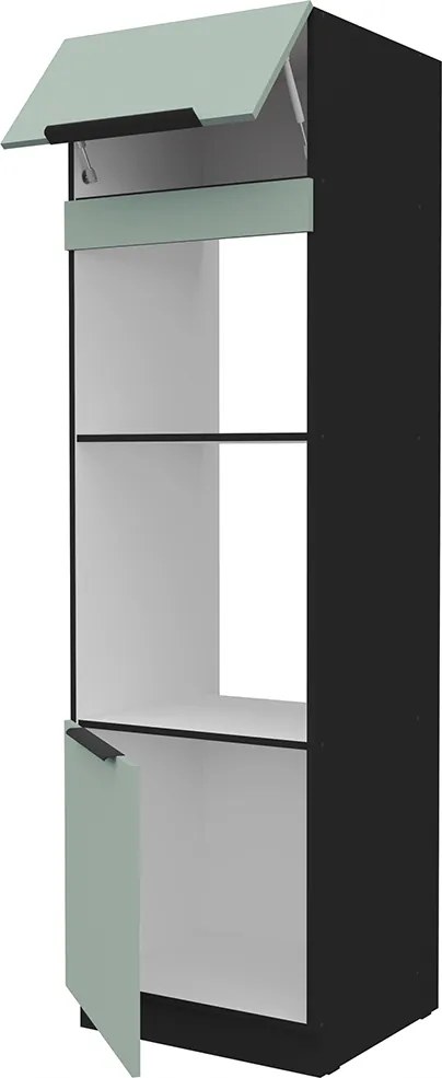 ARIA sc | vysoká skříňka 60 DPM-210 2F na vestavnou troubu a mikrovlnku | 60 cm | ANTI FINGERPRINT povrch | černá/aquamarine