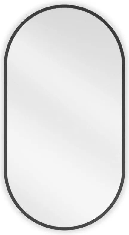 Mexen Loft, oválné koupelnové zrcadlo 75 x 40 cm, barva rámu černá matná, 9851-075-040-000-70