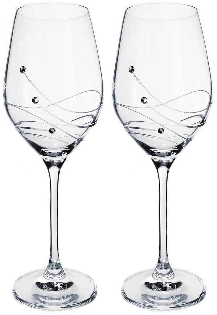 A-KRISTAL Classic - skleničky na víno se Swarovski® Elements | sada 2 sklenic