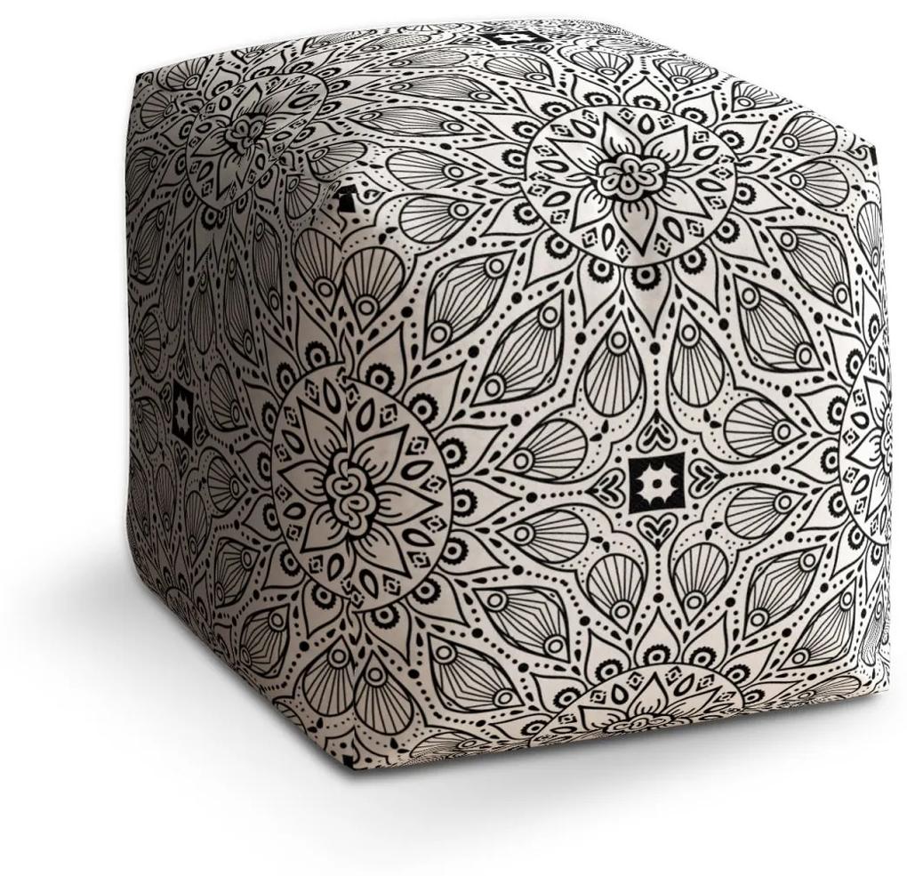 Sablio Taburet Cube Bílé mehendi: 40x40x40 cm