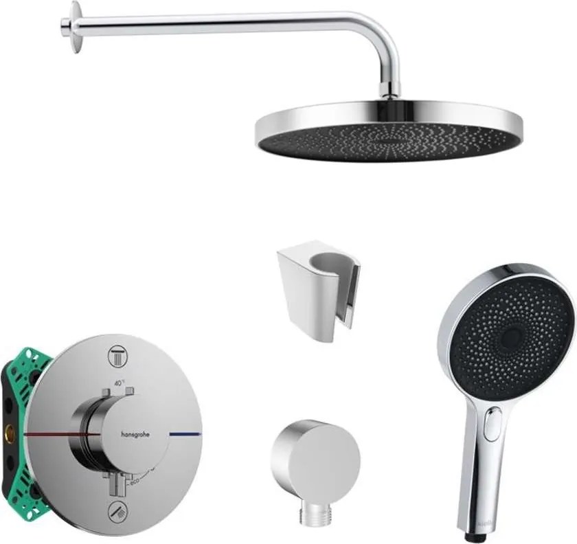 SANITINO - Sprchový set s termostatem a tělesem pod omítku hansgrohe, příslušenství kielle, chrom SANI21HKK002