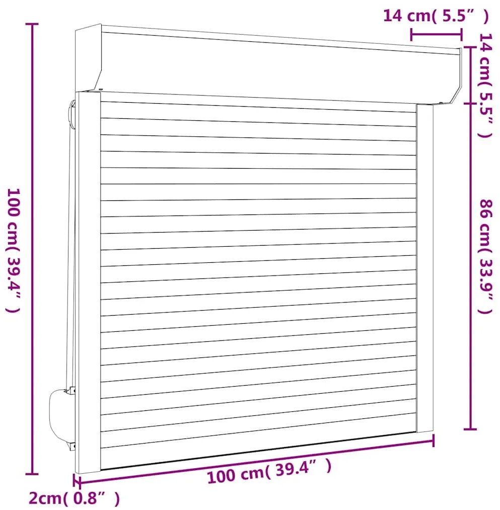 vidaXL Marketos Předokenní roleta hliníková 100 x 100 cm bílá